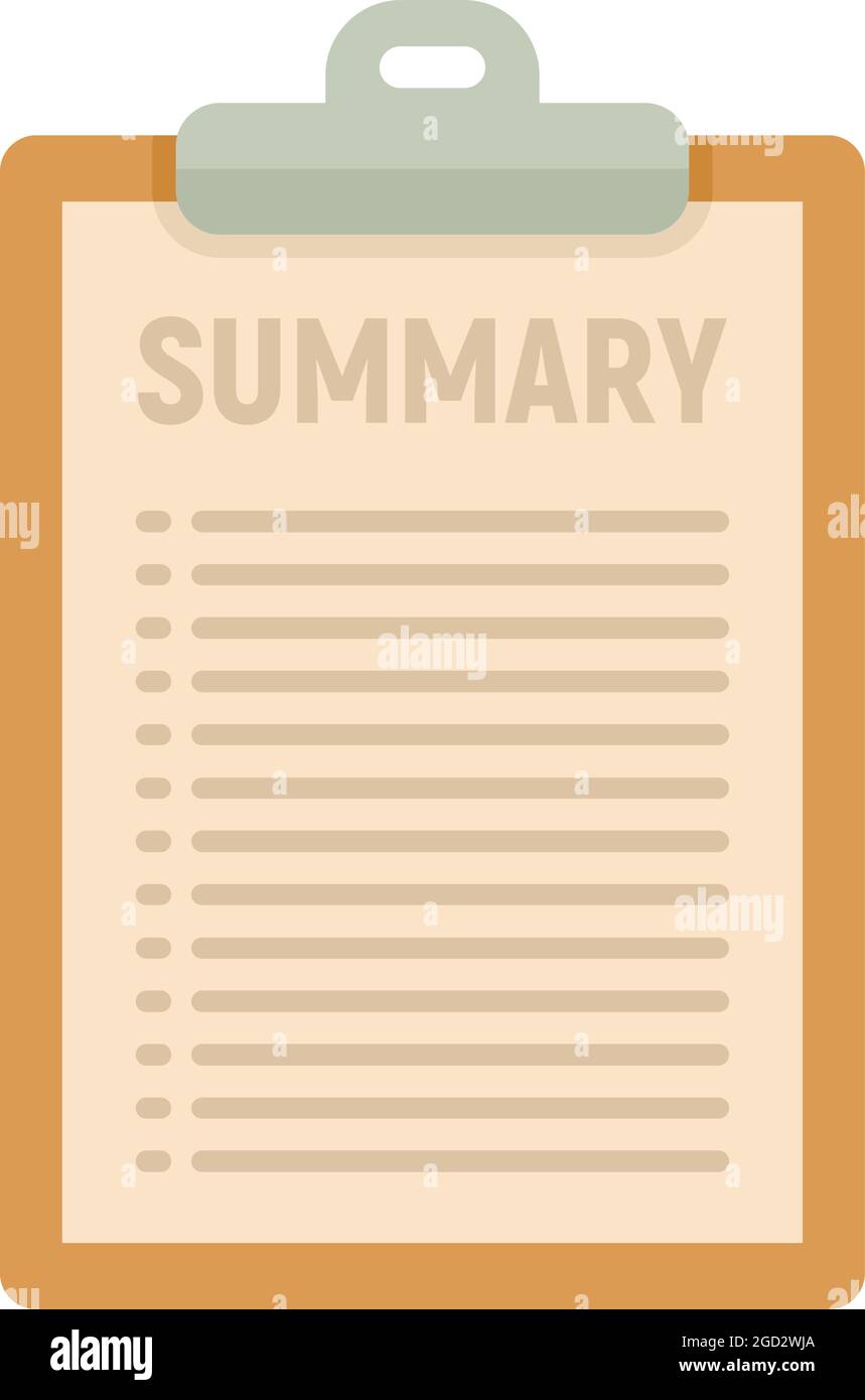 Company summary icon. Flat illustration of company summary vector icon ...