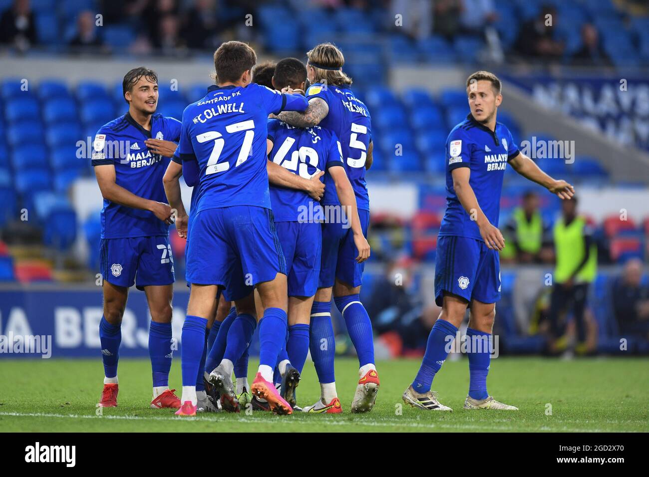 Cardiff City Celebrate Josh Murphy #11 of Cardiff City goal Stock Photo ...