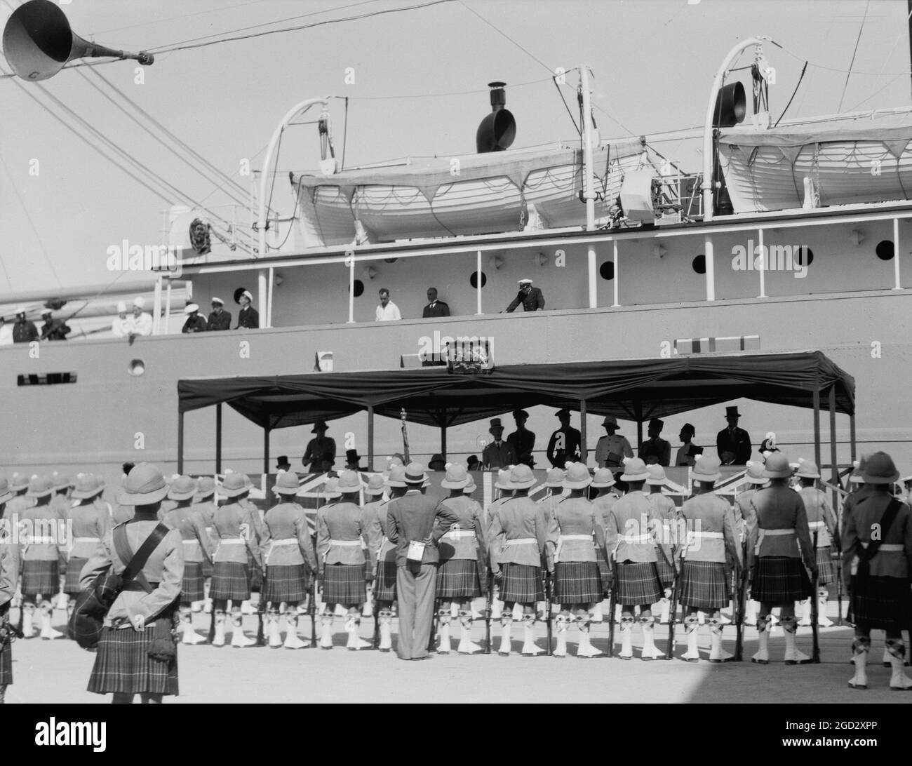Ceremony of the opening of the Haifa harbour. His Excellency (possibly ...