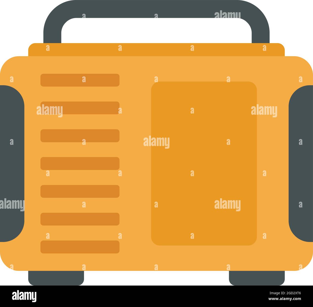 Gasoline industrial generator icon. Flat illustration of gasoline ...