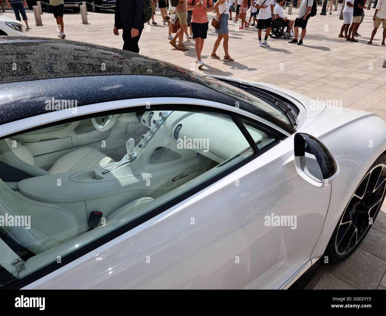 Monte-Carlo, Monaco - July 24, 2021: Interior View Of A White Bugatti ...
