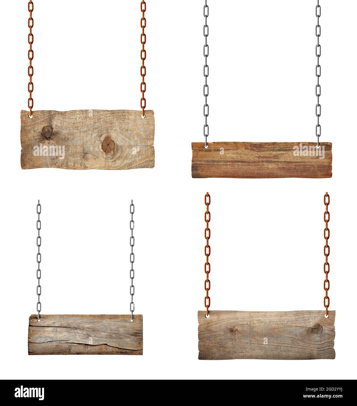 wooden sign chain ropesignboard signpost Stock Photo - Alamy