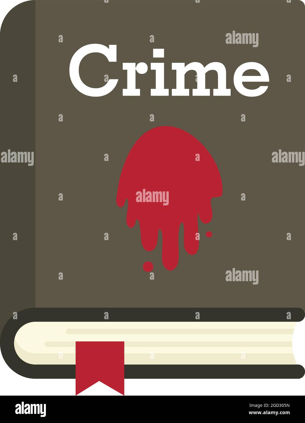Crime book icon. Flat illustration of crime book vector icon isolated ...