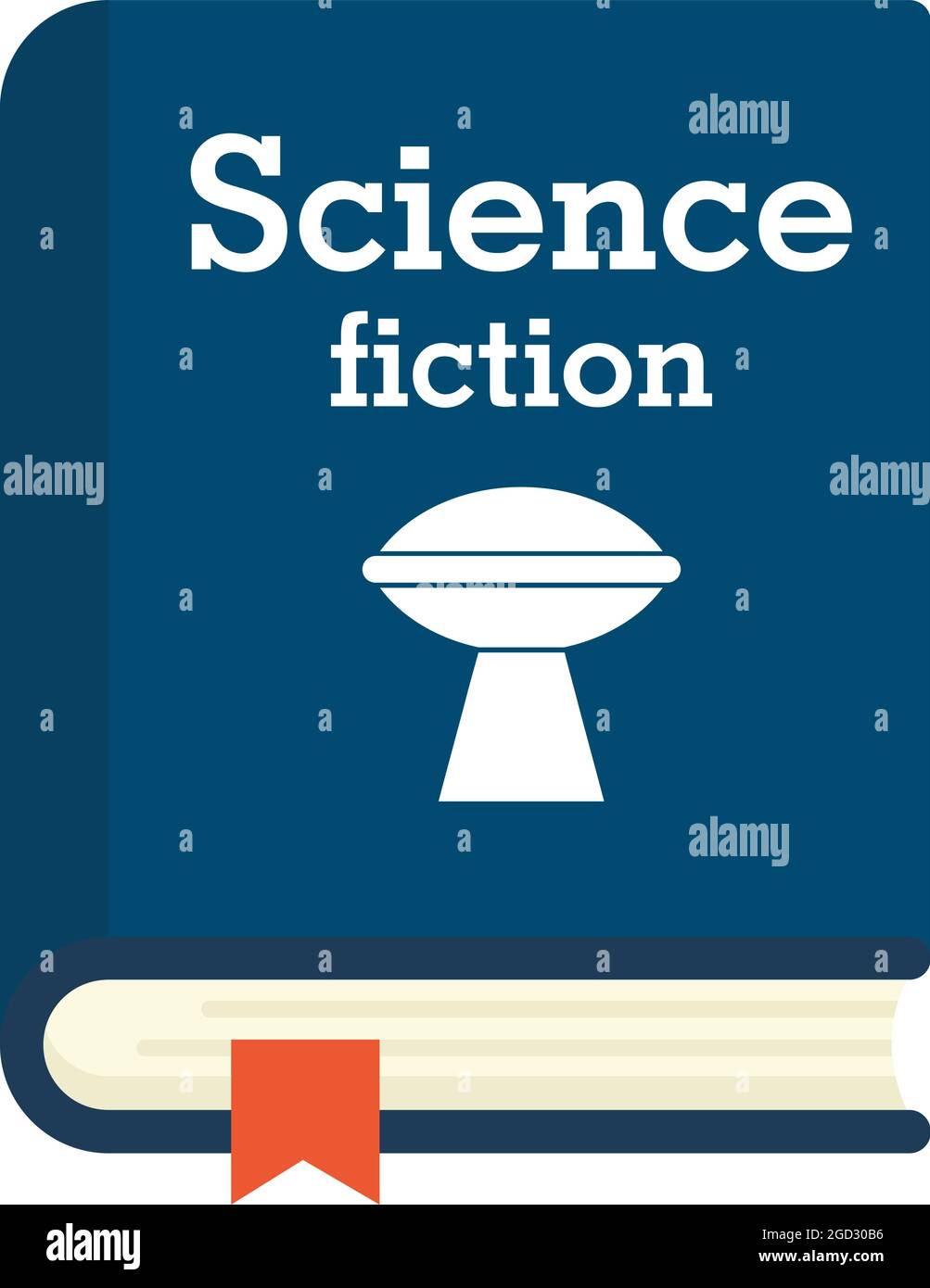 Science fiction book icon. Flat illustration of science fiction book ...