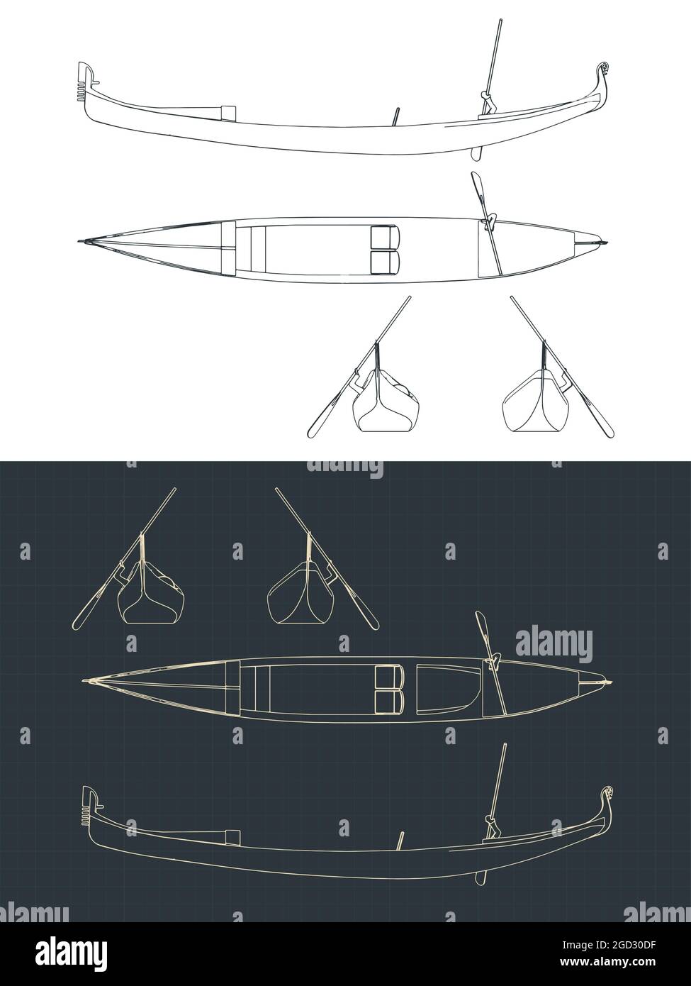 Stylized vector illustration of blueprints of gondola Stock Vector ...