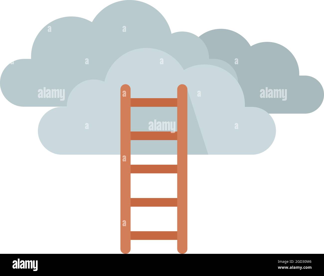 Mission ladder cloud icon. Flat illustration of mission ladder cloud ...