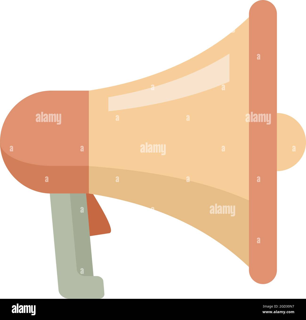 Mission megaphone icon. Flat illustration of mission megaphone vector icon isolated on white ...