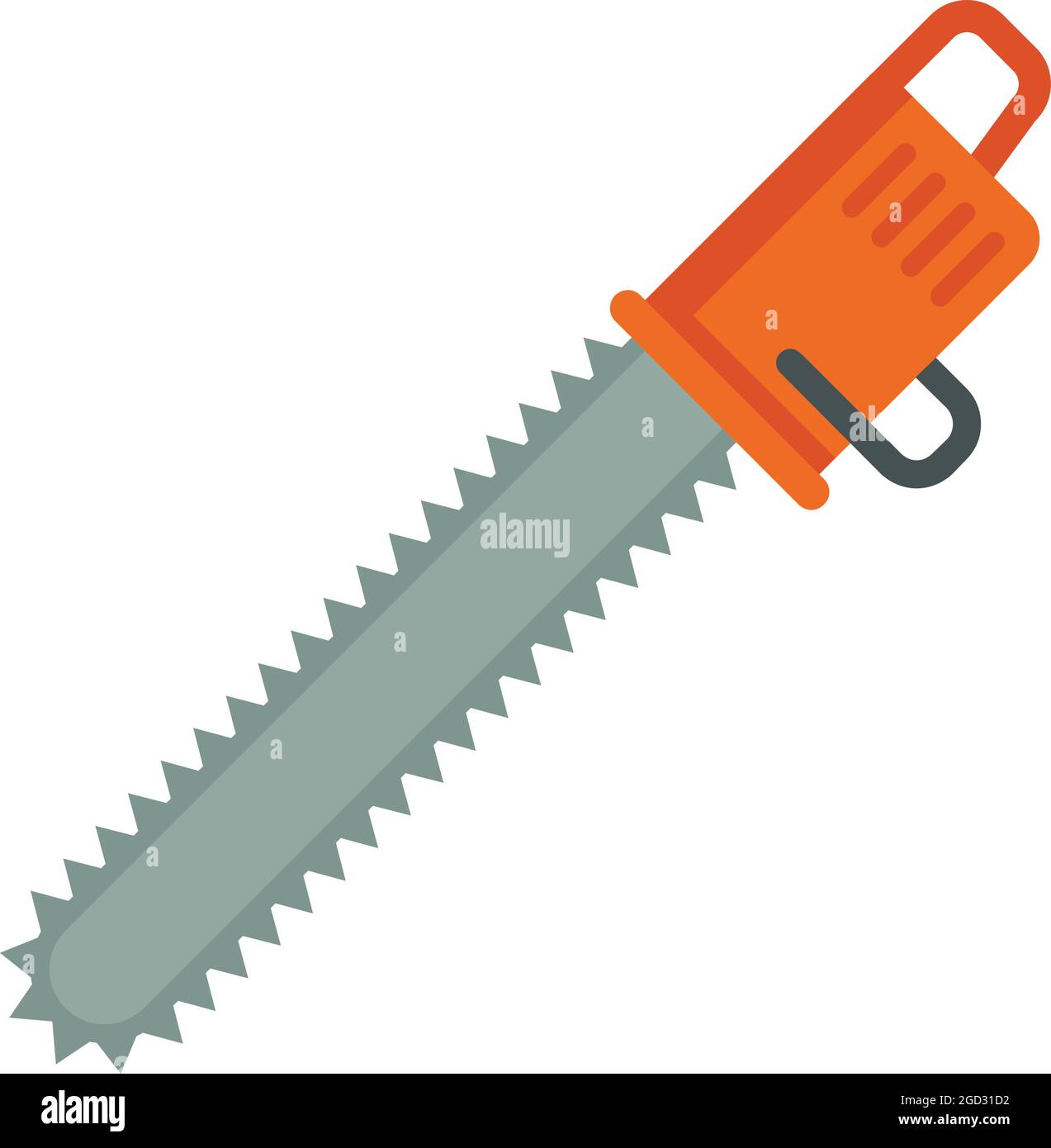 Chain saw icon. Flat illustration of chain saw vector icon isolated on ...