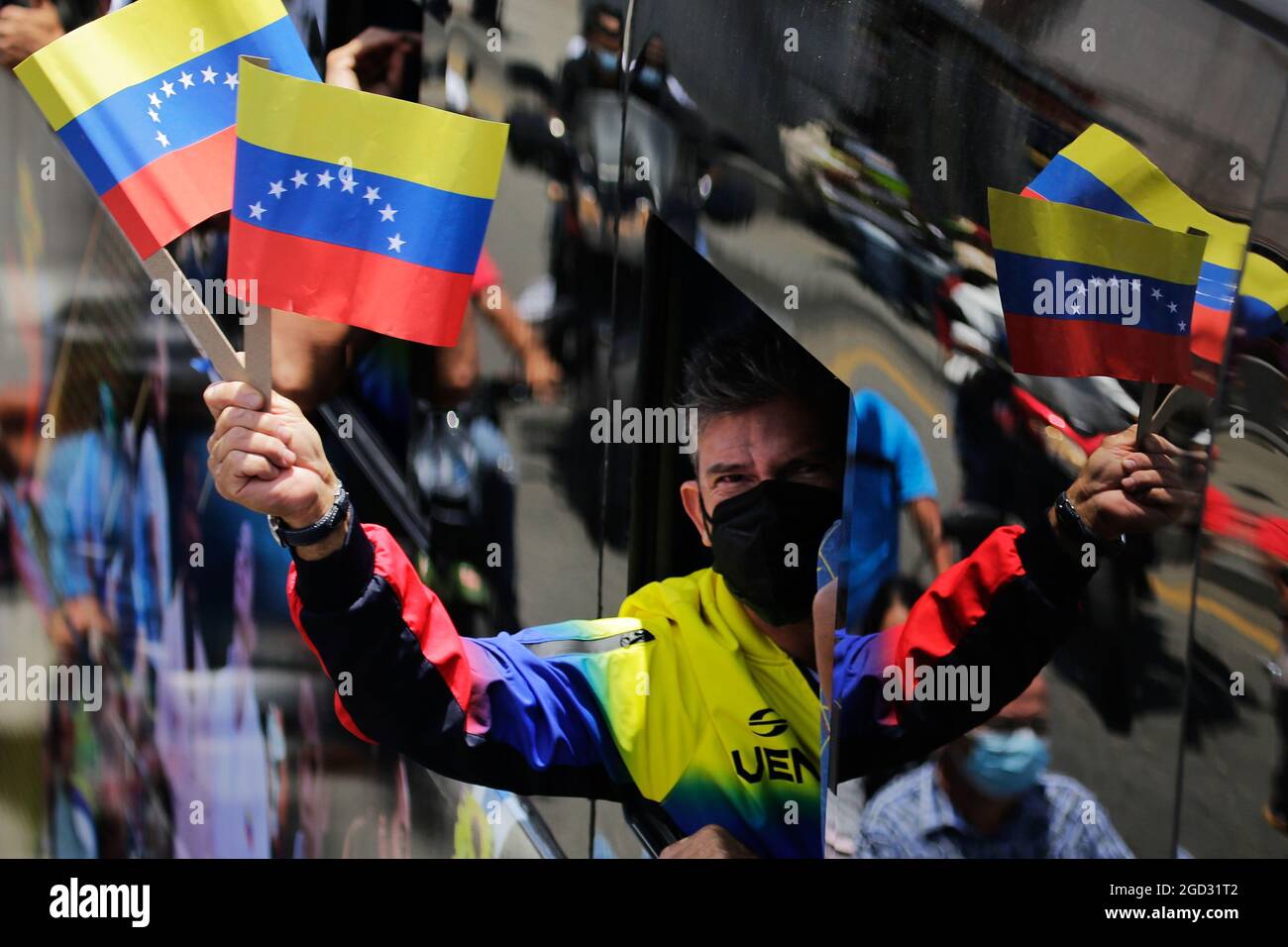 Caracas, Venezuela. 10th Aug, 2021. A member of Venezuela's Olympic ...