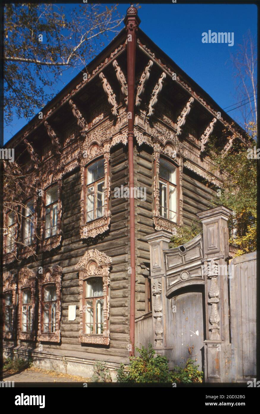 Wooden house, Shishkov Street #14 (1917), Tomsk, Russia; 1999 Stock ...
