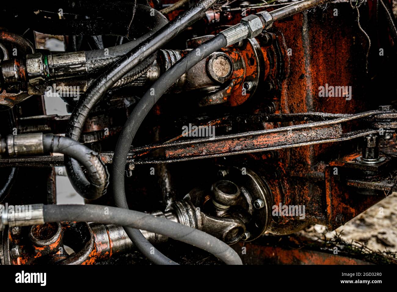 dirty diesel engine, close up view Stock Photo - Alamy