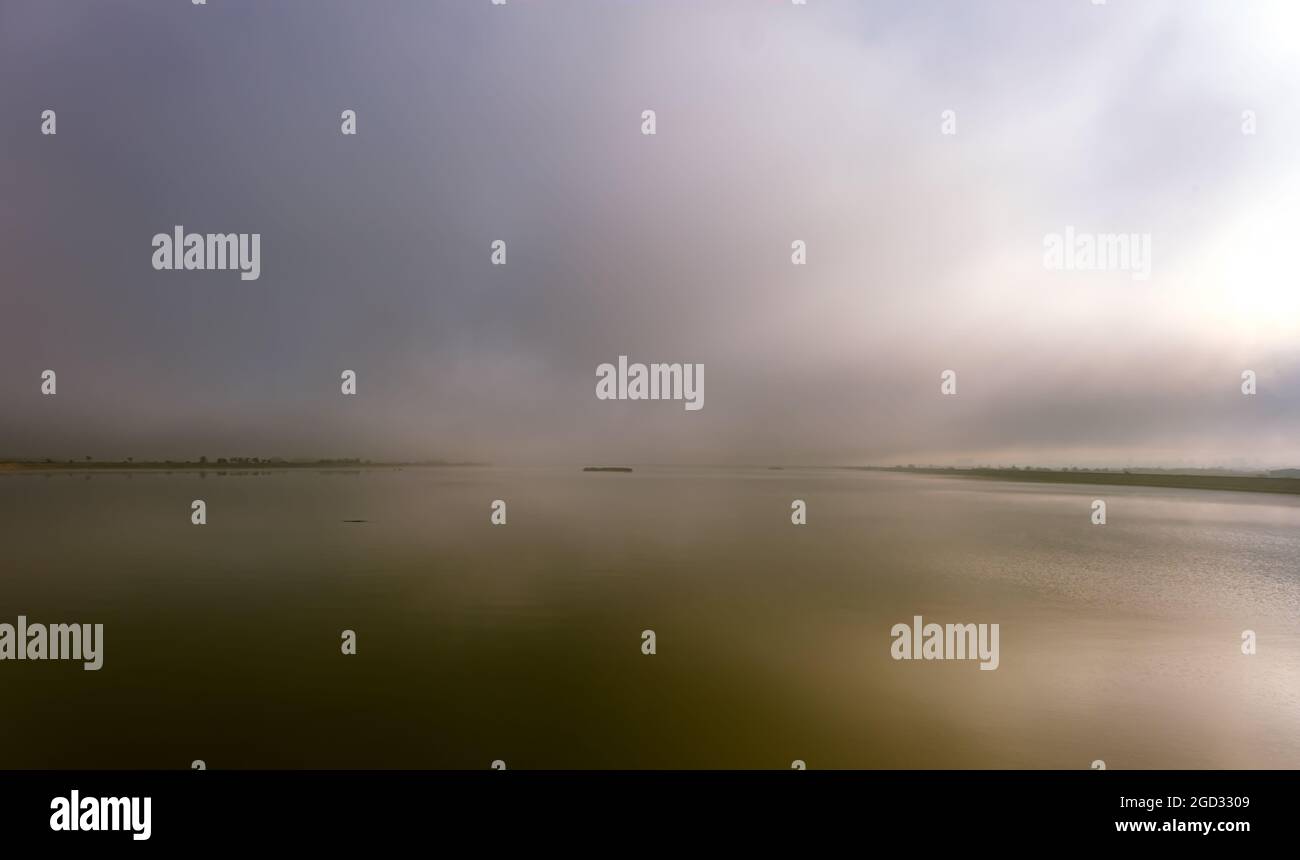 morning fog on the lake Stock Photo - Alamy