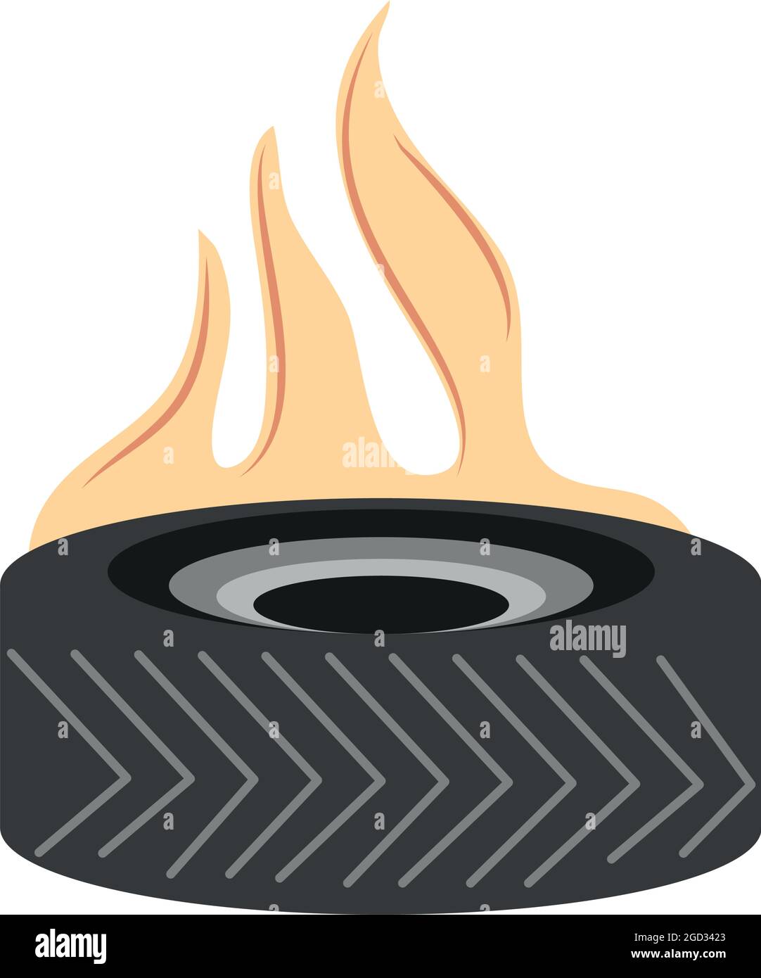 car wheel in fire Stock Vector Image & Art - Alamy