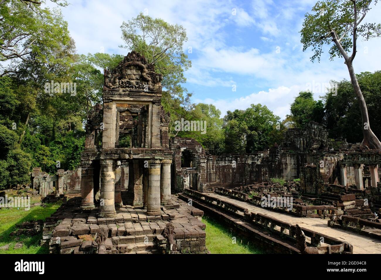 Cambodia Krong Siem Reap Angkor Wat - Preah Khan Temple Library Stock ...