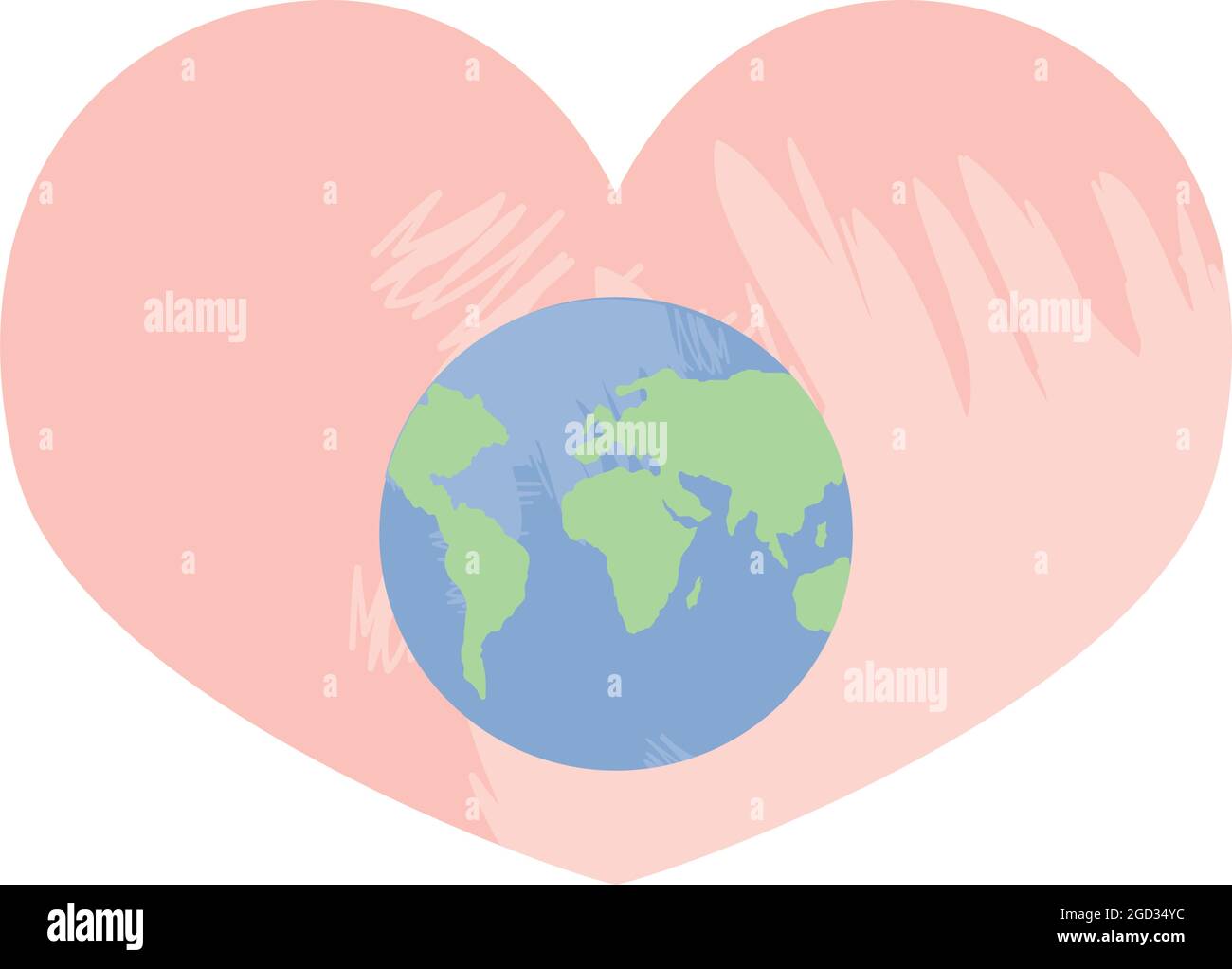 world map in heart Stock Vector Image & Art - Alamy
