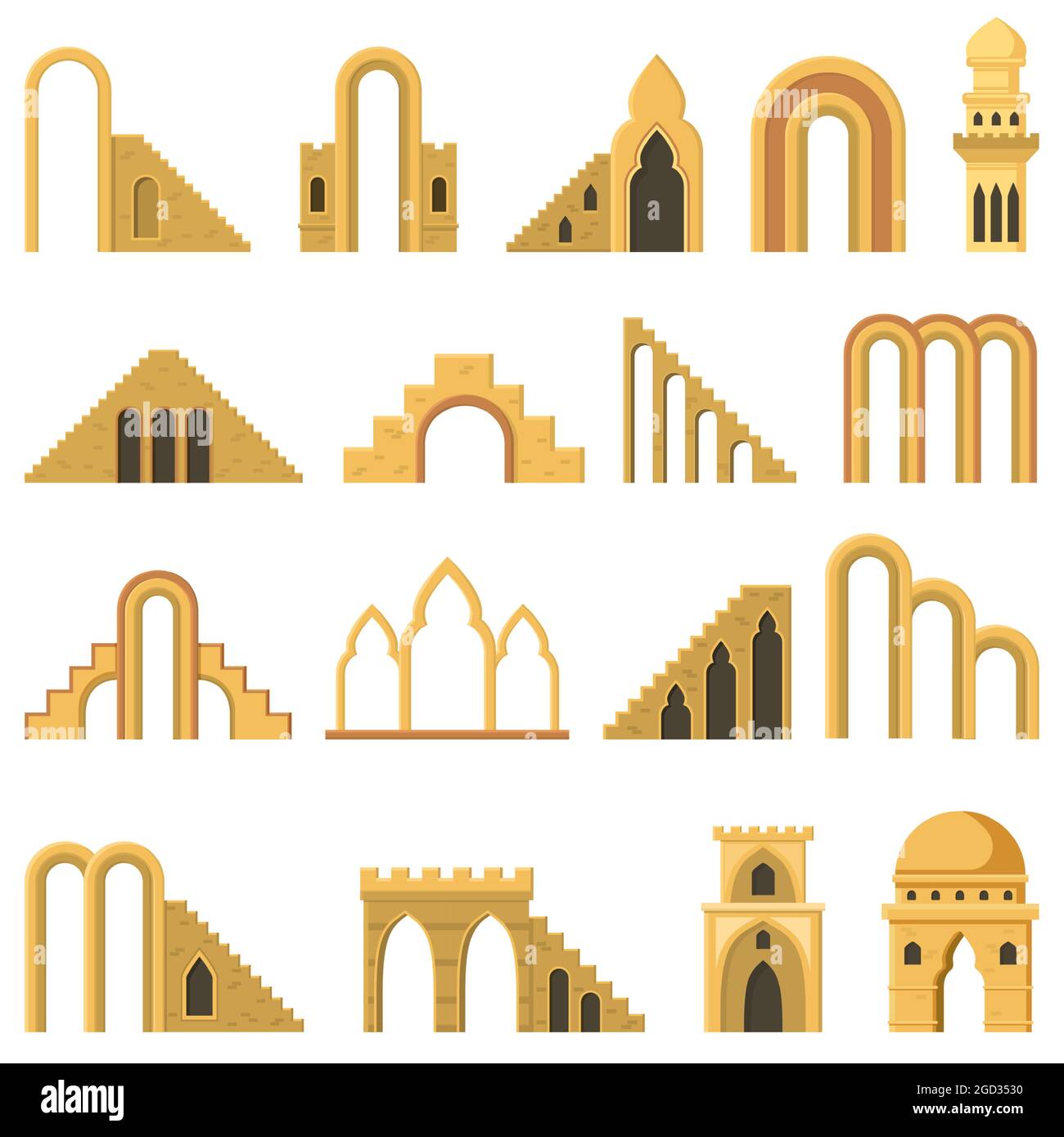 Moroccan contemporary abstract geometric architecture arch elements ...