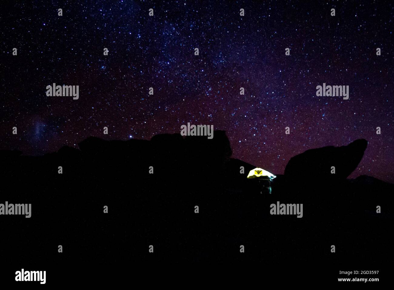 valle de las rocas chile rooftop tent Stock Photo - Alamy