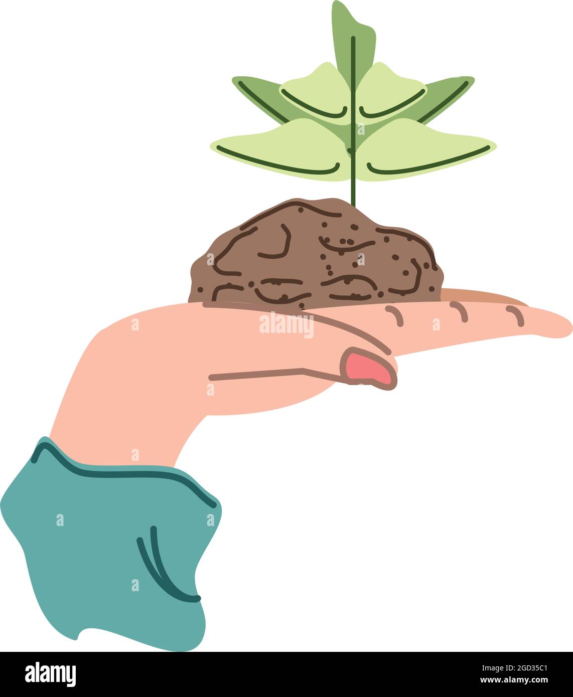 growing plant in hand Stock Vector Image & Art - Alamy