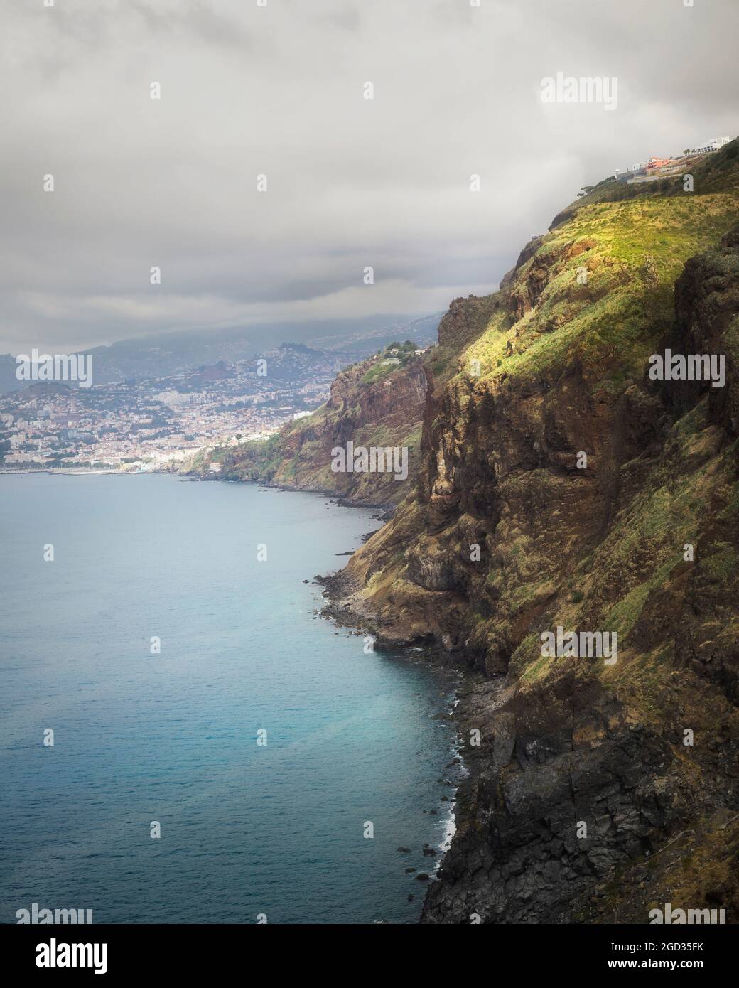 Cliff by the sea in Madeira Island Stock Photo - Alamy