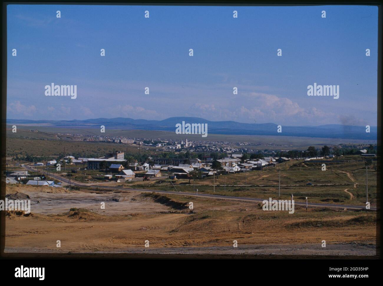 Panoramic view southeast, toward Mongolia, Kiakhta, Russia; 2000 Stock ...