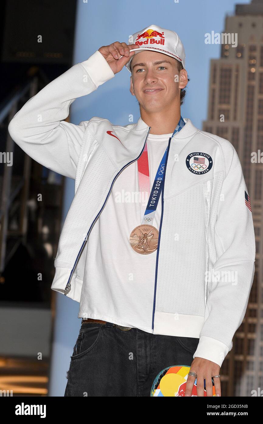 New York City, USA. 10th Aug, 2021. U.S. Olympic Skateboarder Jagger ...
