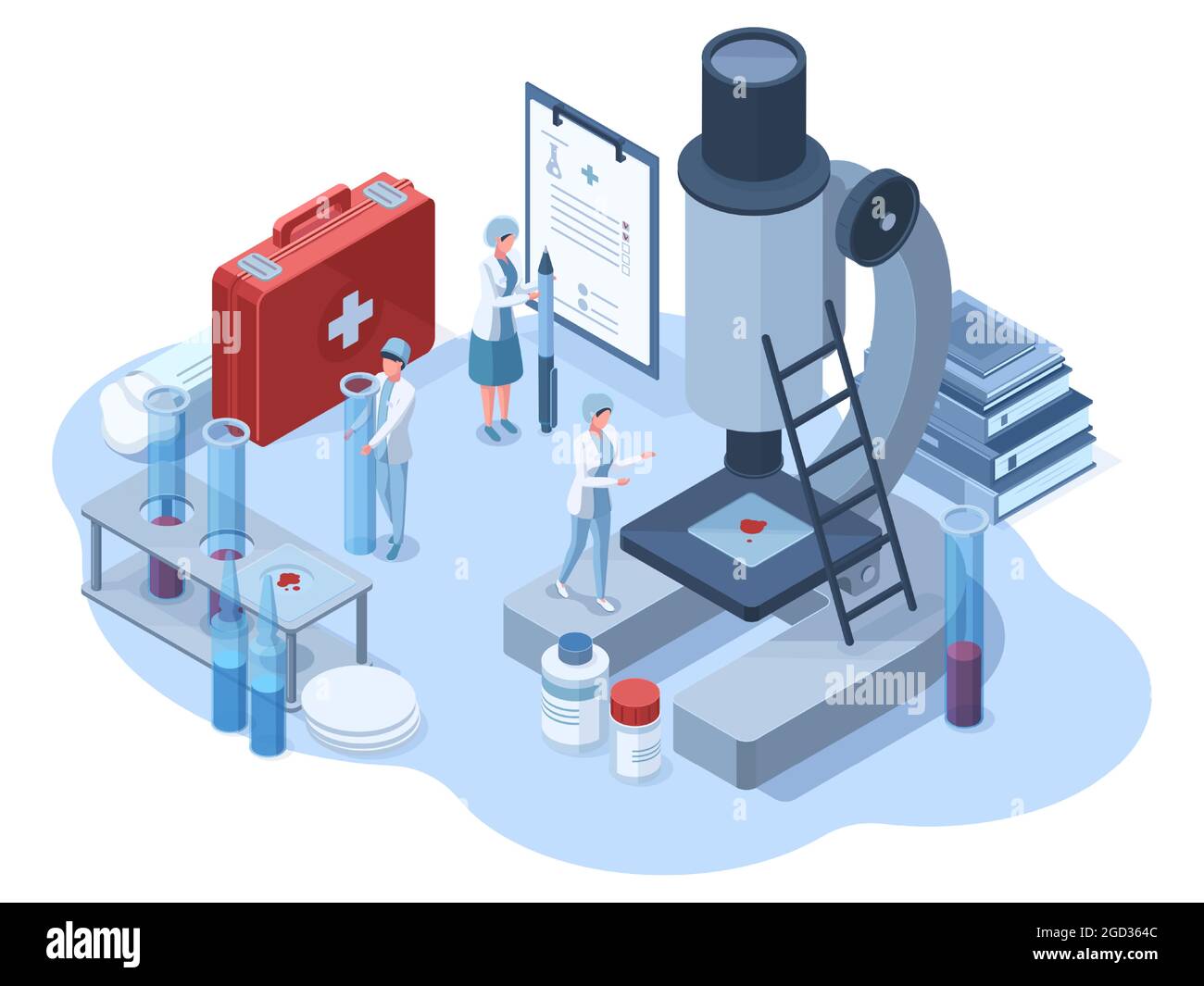 Isometric medical pharmaceutical research 3d laboratory. Science chemical laboratory scientists ...