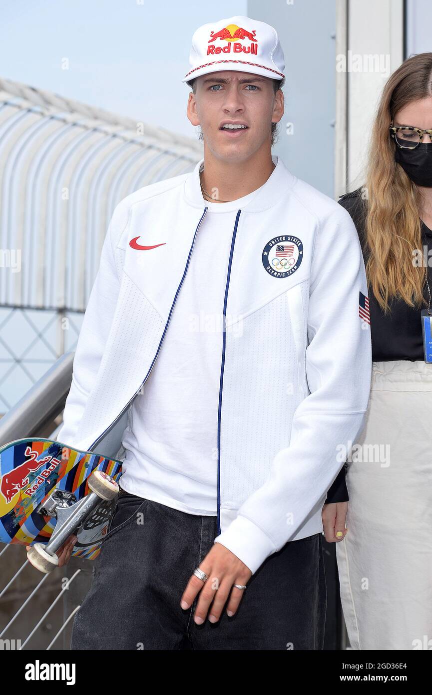 New York, US, 10/08/21, U.S. Olympic Skateboarder Jagger Eaton who won ...