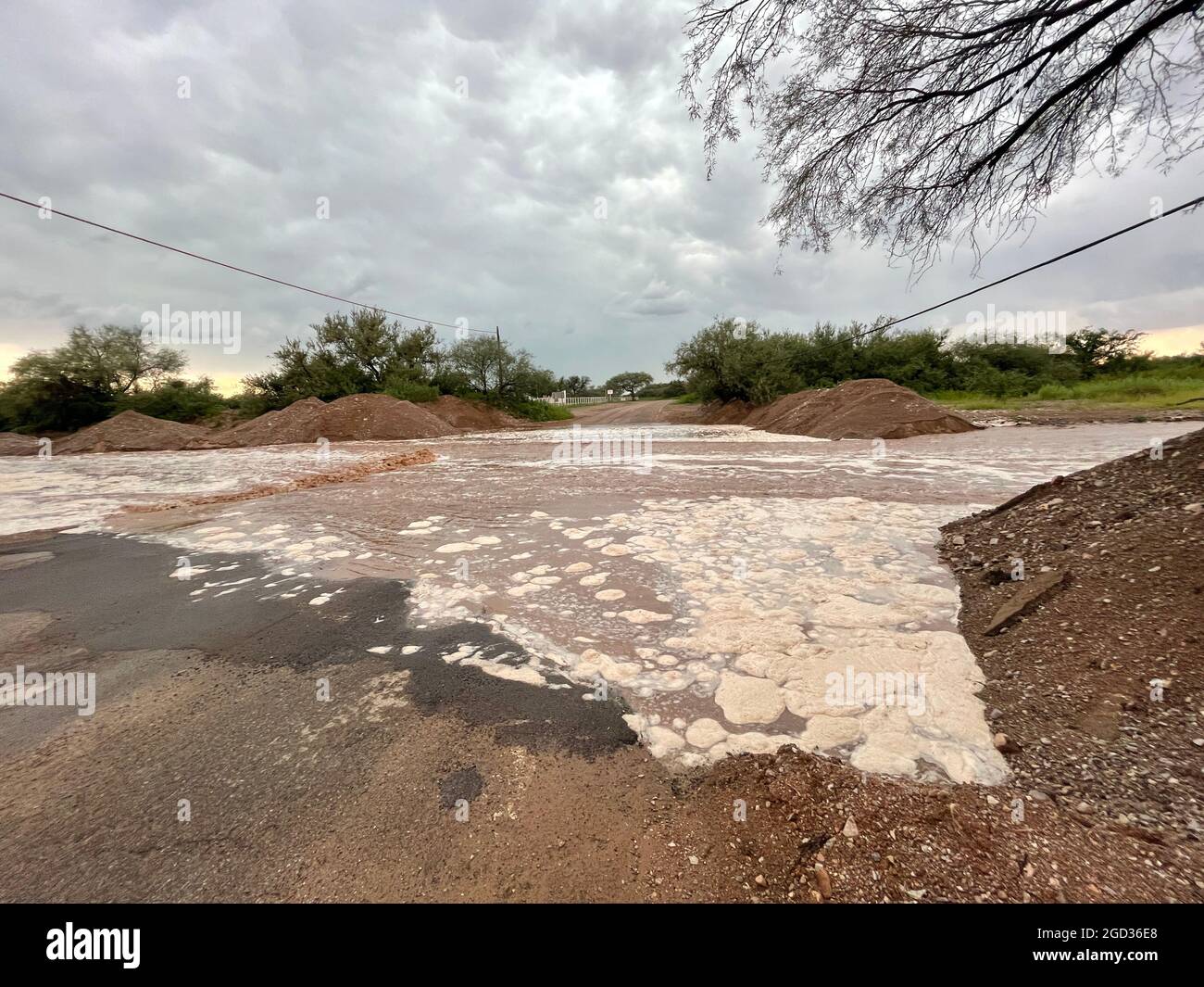 Flash flood on a rural Arizona road Stock Photo - Alamy