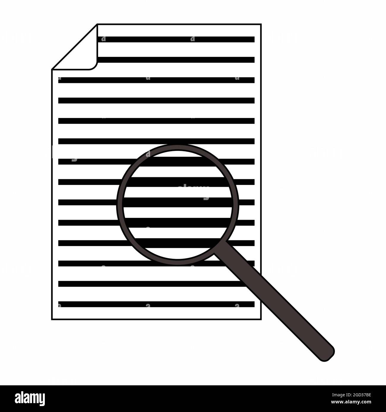Document file with magnifying glass icon Stock Vector Image & Art - Alamy