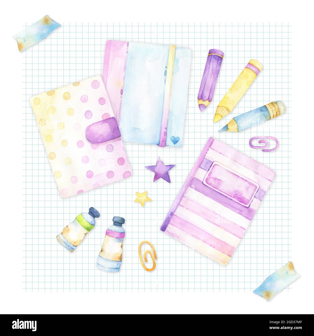 Ready to use arts and crafts square post template with hand painted ...