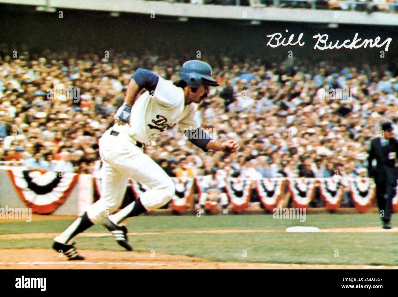 Souvenir postcard featuring Bill Buckner of the Los Angeles Dodgers ...