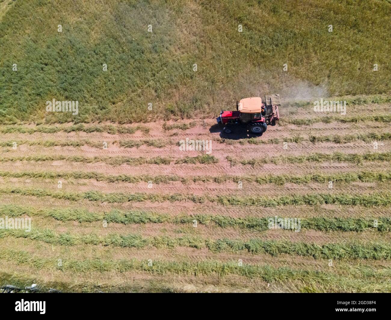 Top view of farm lands and agricultural machines Stock Photo - Alamy