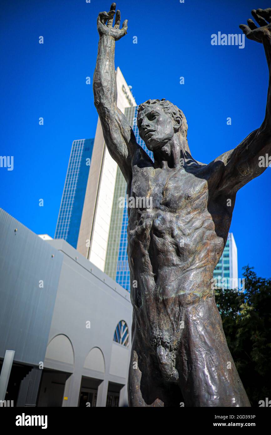 PHOENIX, UNITED STATES - Jul 17, 2021: A statue in downtown Phoenix ...
