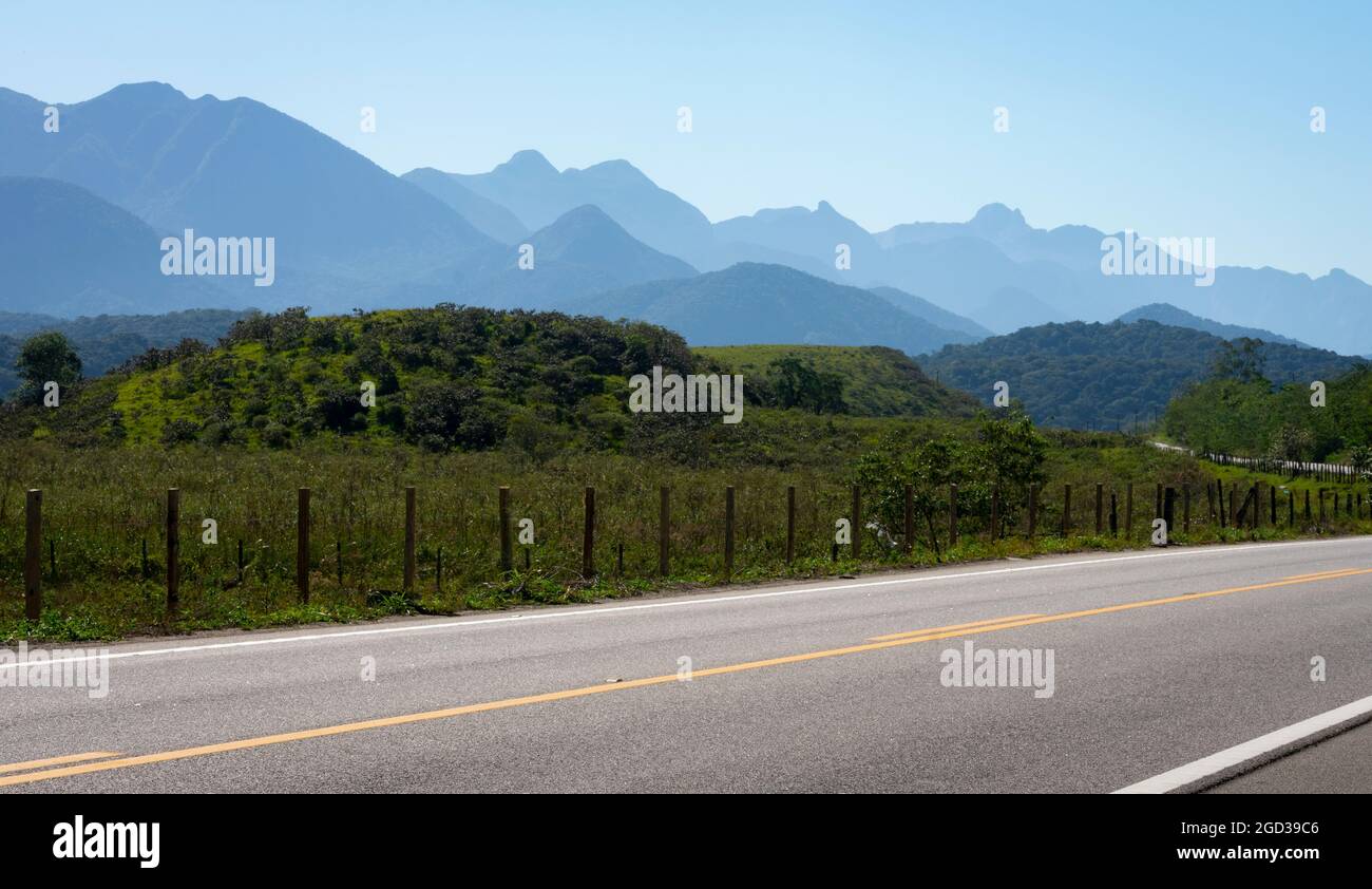 Mountain scenic road in the countryside of Brazil South America Stock ...