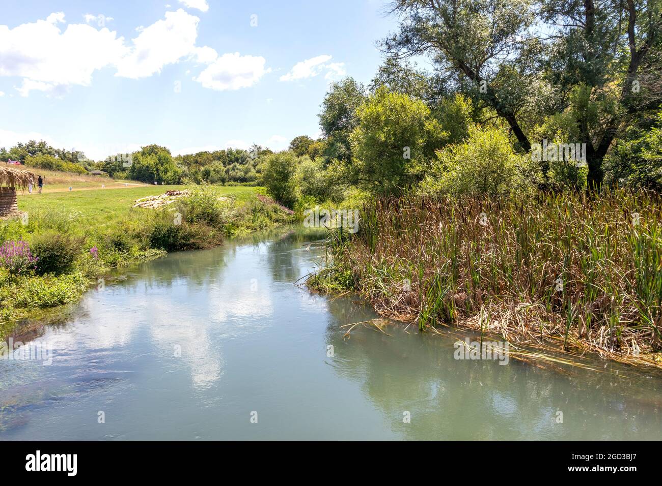 Summer landscape of Iskar Panega Geopark along the Gold Panega River ...