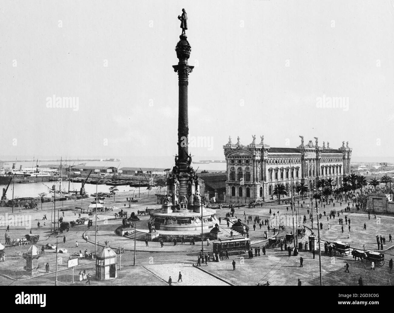 Plaza & Peace Harbor of Barcelona Spain ca. between 1910 and 1926 Stock ...