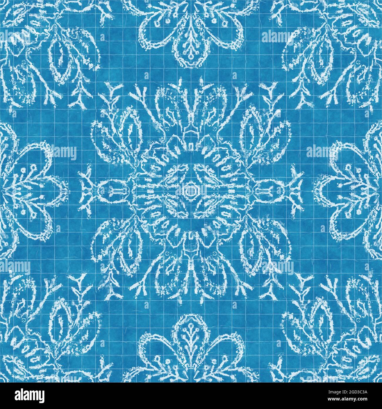Seamless bright blue blueprint pattern for textile and print Stock ...