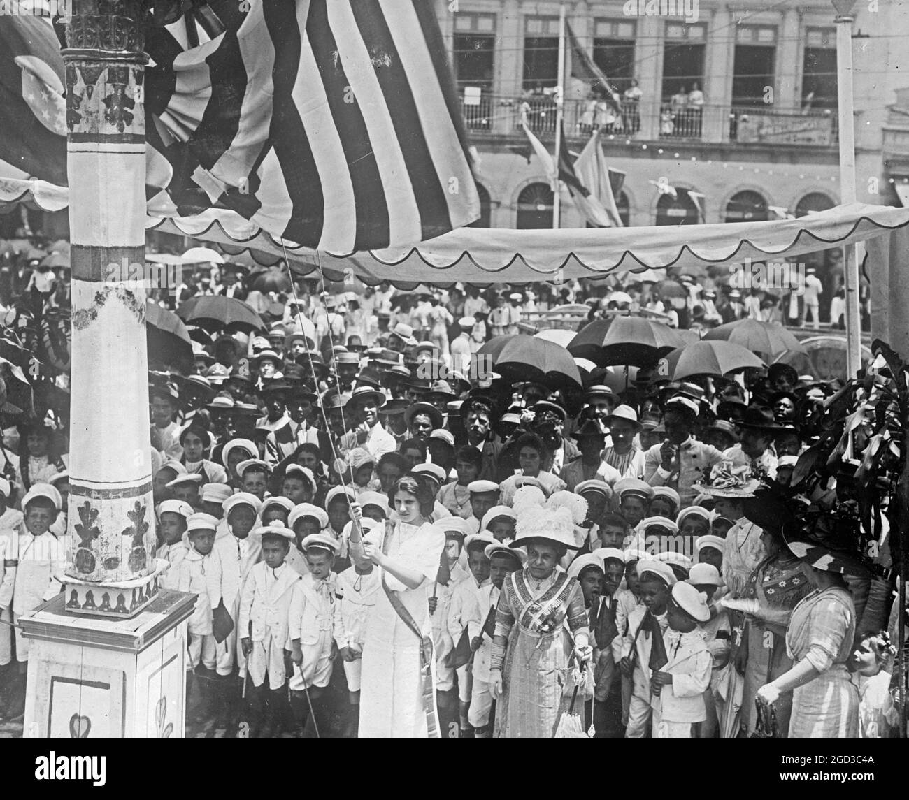 Flag day exercises in a boy's school, Rio de Janiero, Brazil ca ...