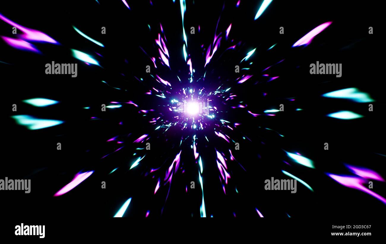 Abstract Flaring Neon Particles Effects Stock Photo - Alamy
