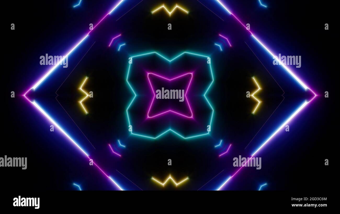 Abstract Festive Concert Concept Multi shaped Neon light overlay ...