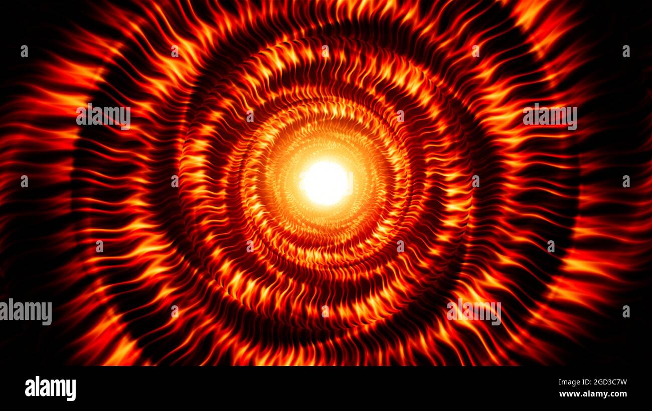 Abstract Glowing Energy in the Spiky Fire Tunnel Stock Photo - Alamy