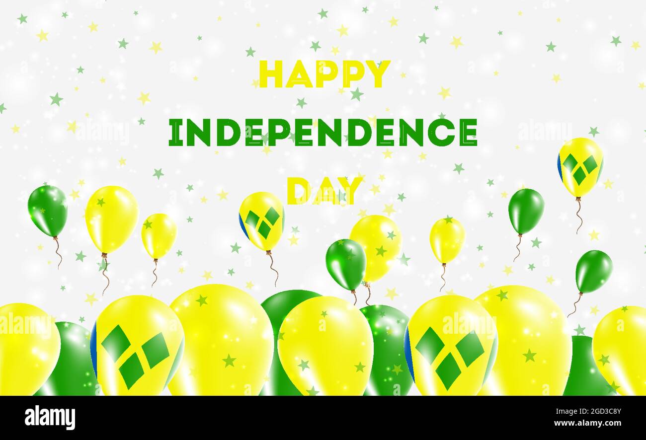 Saint Vincent And The Grenadines Independence Day Patriotic Design ...