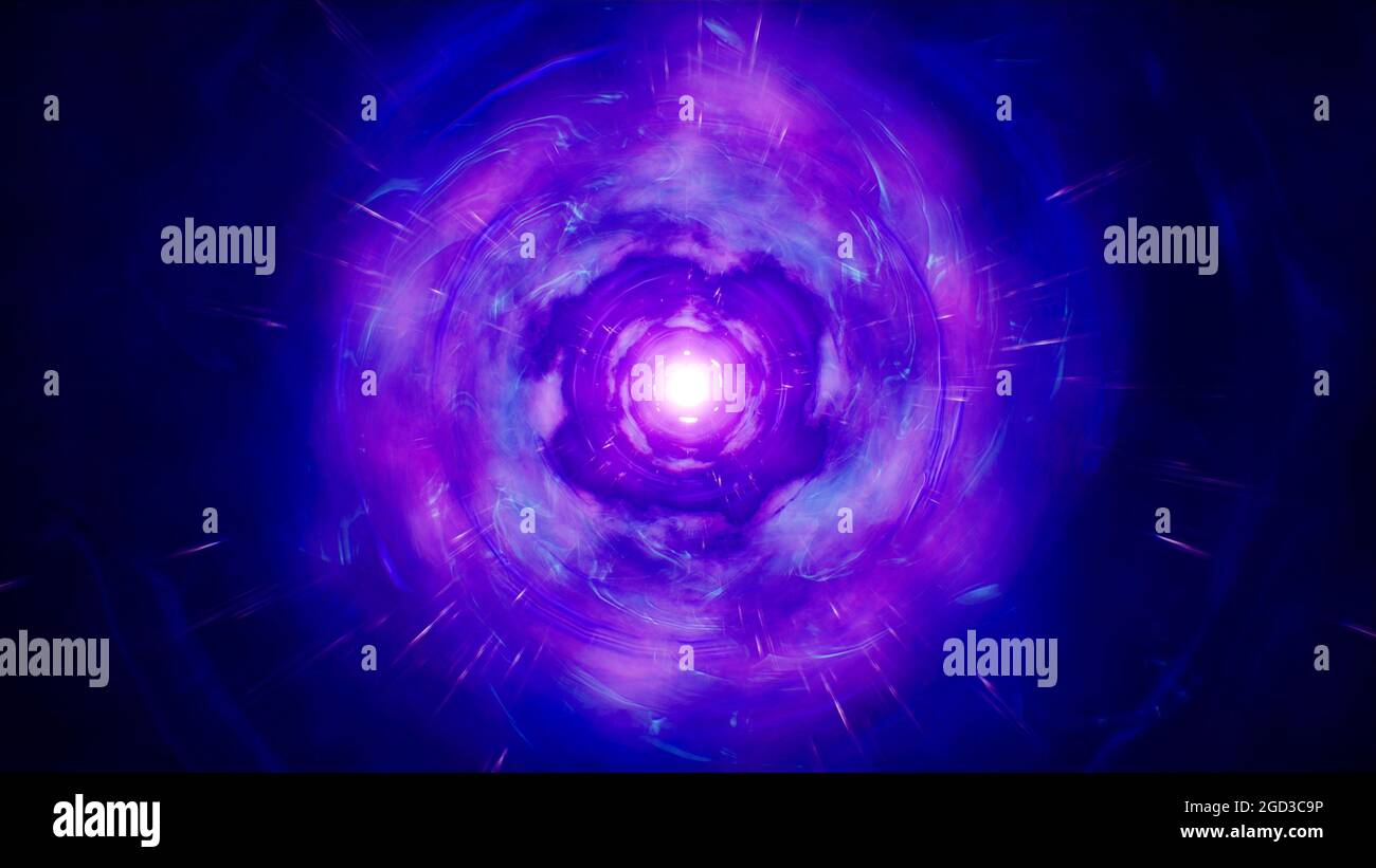 Abstract Time Travel Neon Portal Stock Photo - Alamy