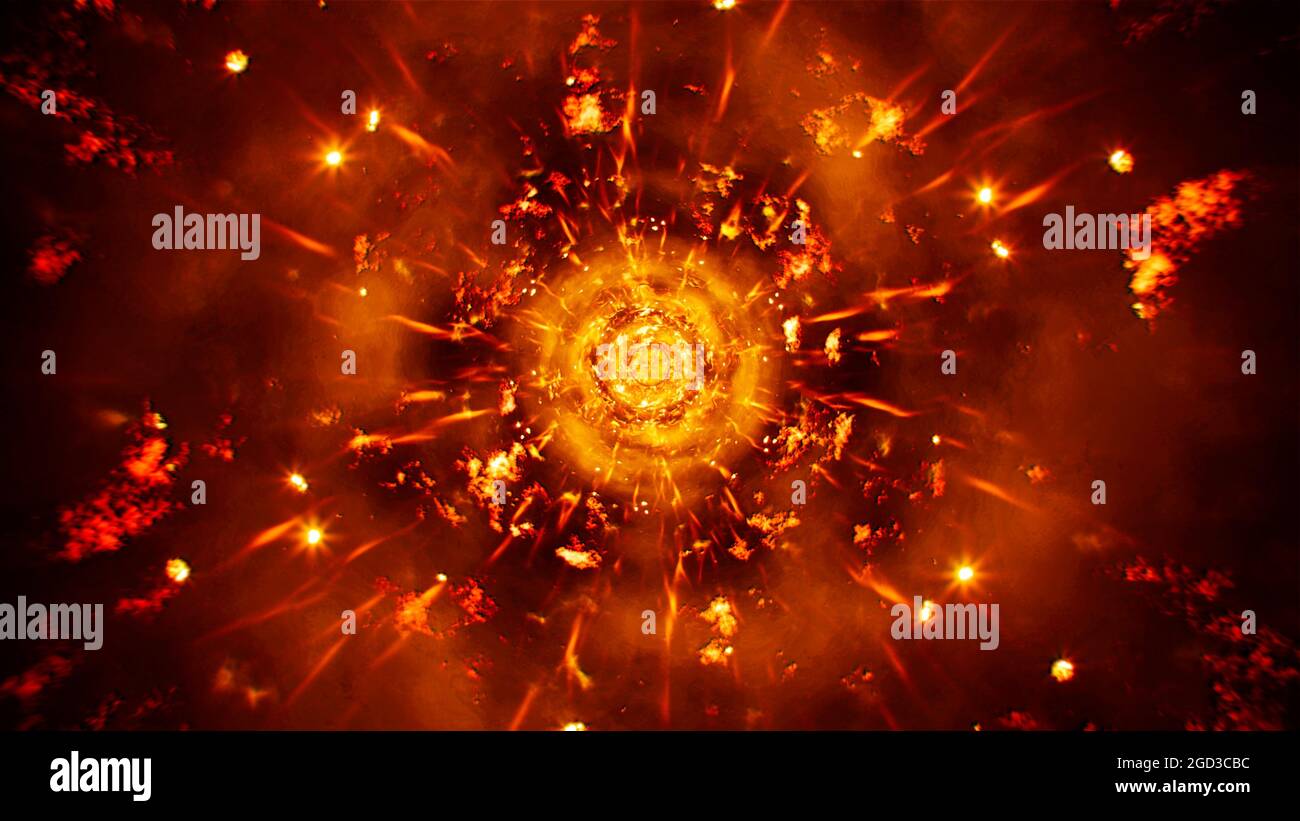 Burning and Flaring Fire Mist Tunnel Background Stock Photo - Alamy