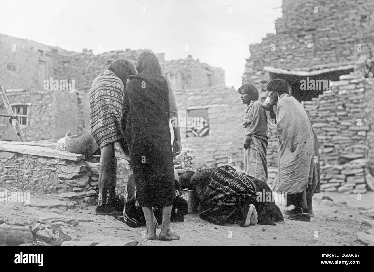 Hopi Indians purification ceremony, Oraibi pueblo, [Arizona] Stock ...