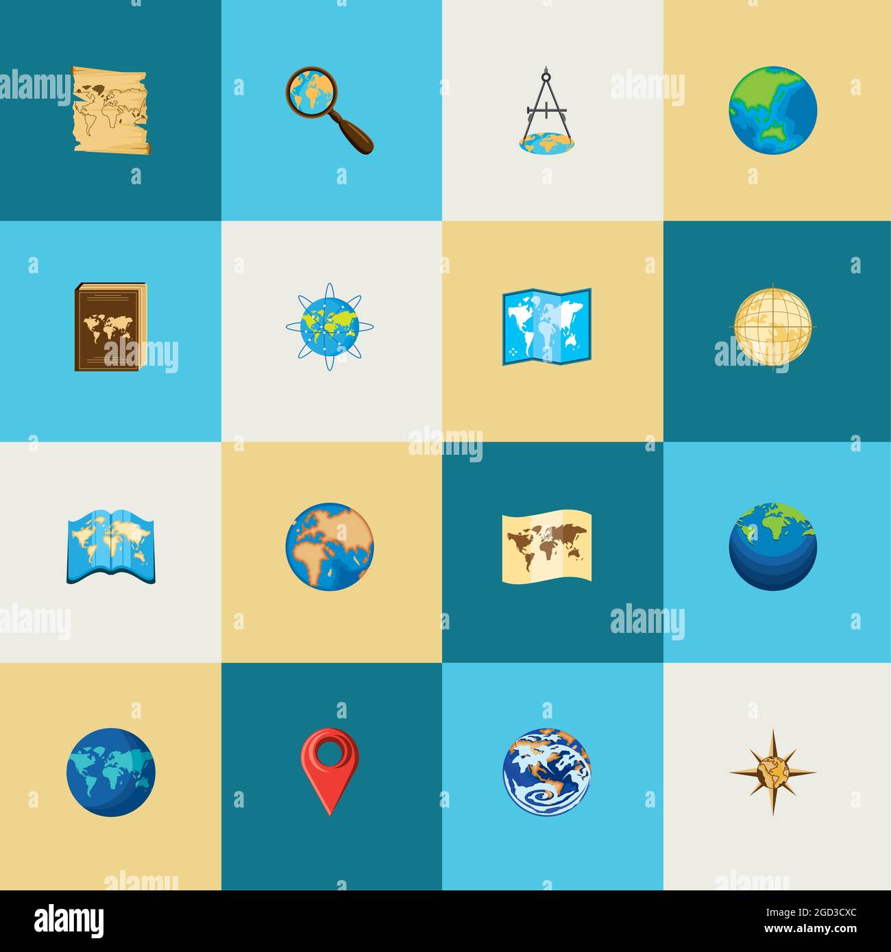 icon set world maps Stock Vector Image & Art - Alamy