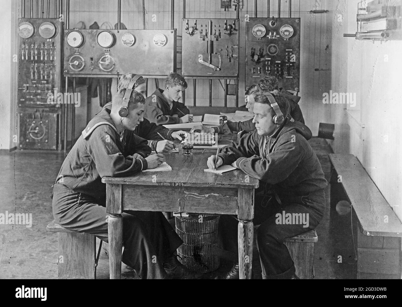 Learning how to use a wireless telegraph hi-res stock photography and ...