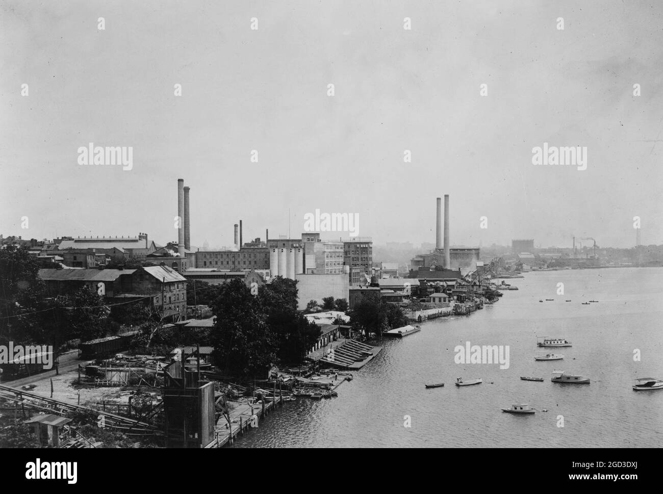 Bird's-eye view of Georgetown waterfront, Washington, D.C. ca. [between ...