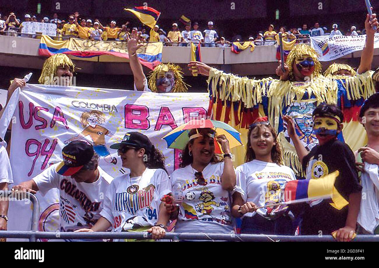 Colombian soccer fan at the 1994 World Cup Stock Photo - Alamy