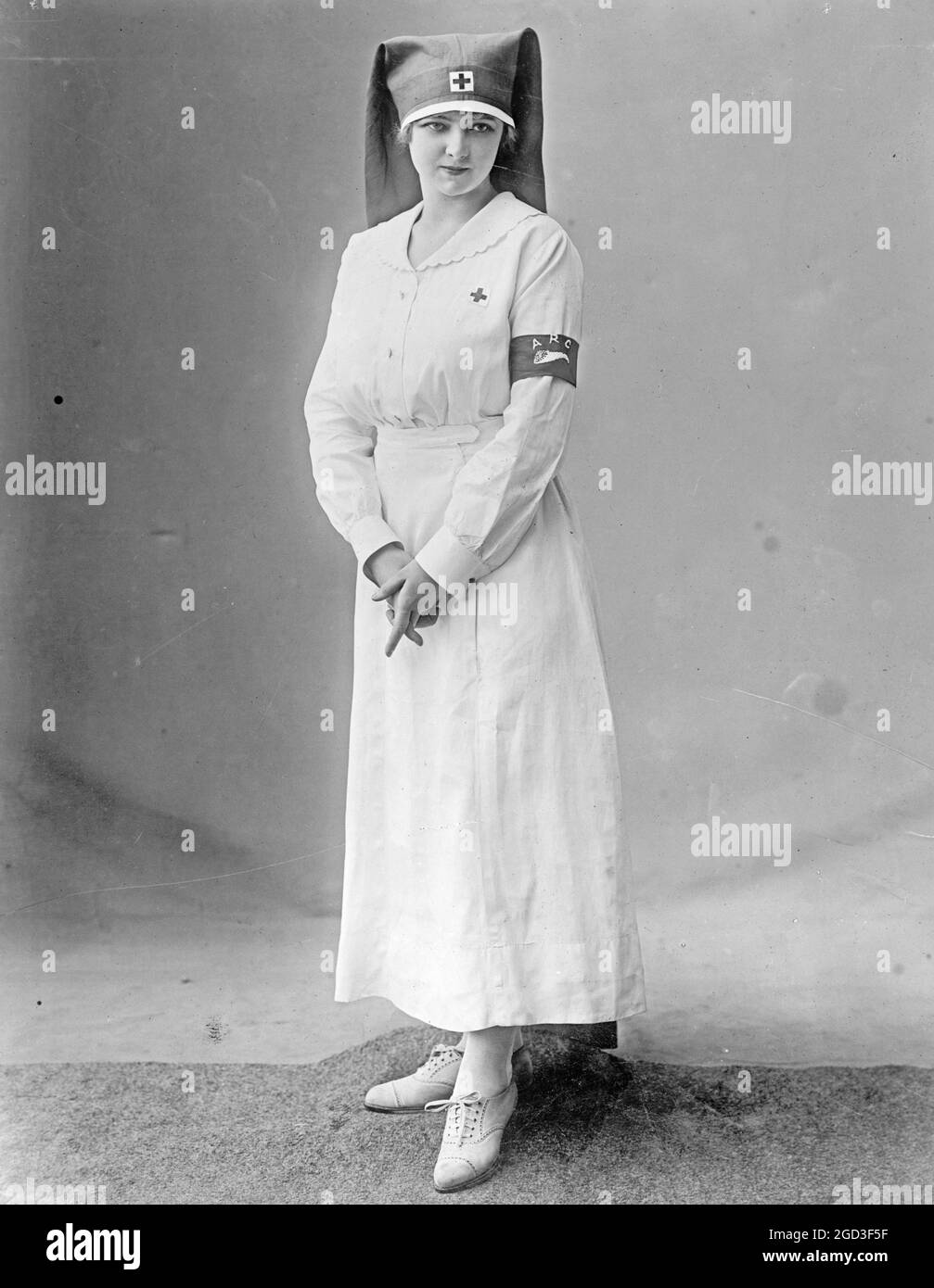 American Red Cross uniform modeled by a Red Cross nurse. ca. between ...